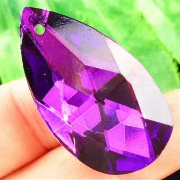 Lilith | Jewelry | Faceted Purple Titanium Crystal Long Teardrop ...